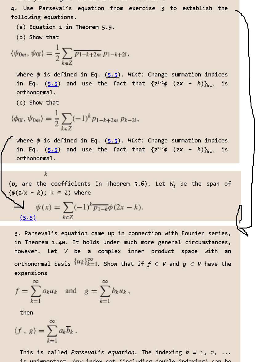 4. Use Parseval's equation from exercise 3 to | Chegg.com