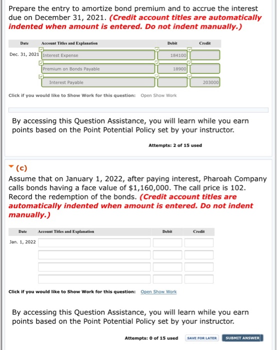 Solved Problem 15-07A a-d (Part Level Submission) The | Chegg.com