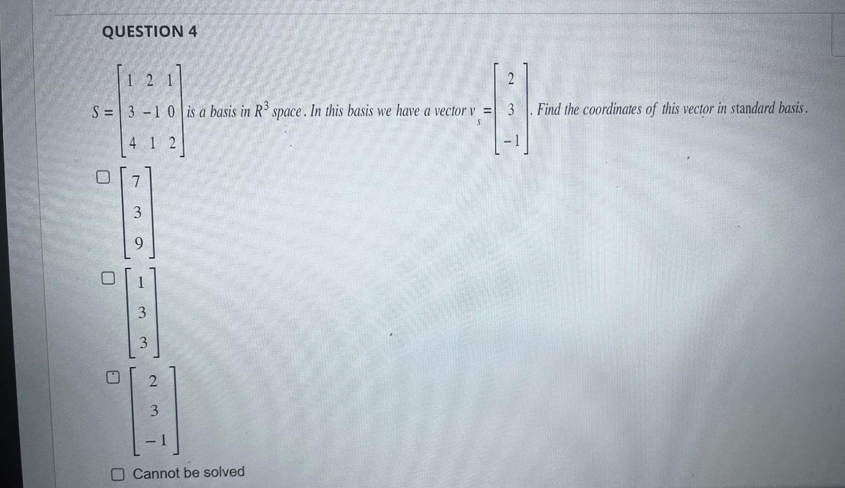 Solved I want to transform a vector using two matrices A and | Chegg.com