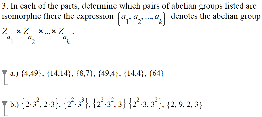 Solved 3. In each of the parts, determine which pairs of | Chegg.com