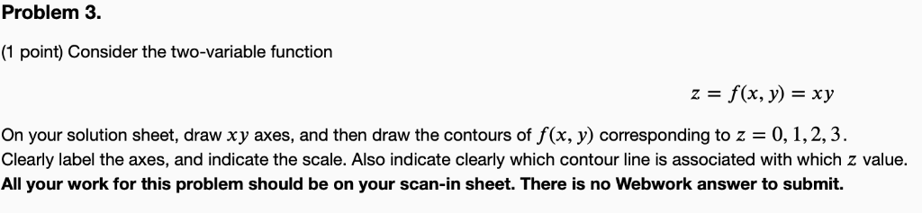 Solved Problem 3. (1 point) Consider the two-variable | Chegg.com