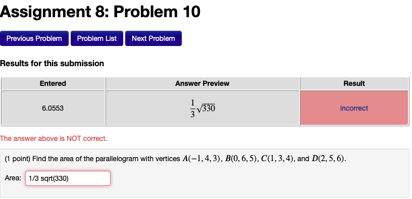 Solved Assignment 8: Problem 10 Previous Problem Problem | Chegg.com Solved Assignment 8: Problem 10 Previous Problem Problem | Chegg.com