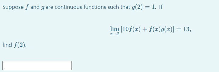 Solved Suppose f and g are continuous functions such that | Chegg.com