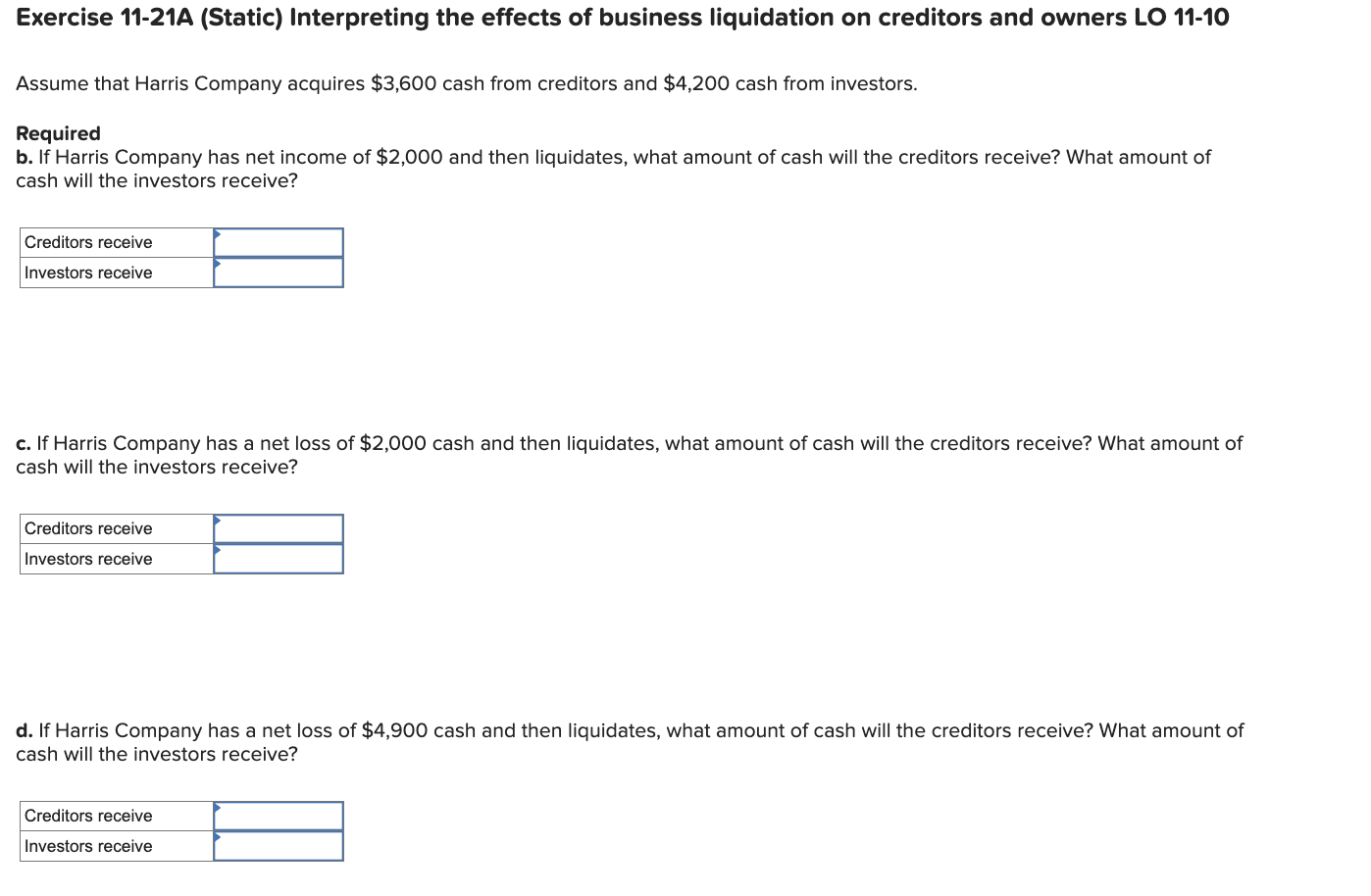 Solved Exercise 11-21A (Static) Interpreting the effects of | Chegg.com