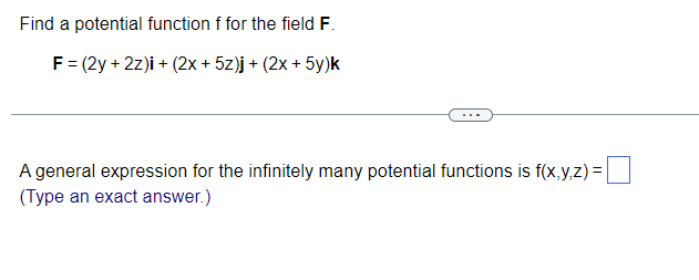 Solved Find a potential function \\( \\mathrm{f} \\) for the | Chegg.com