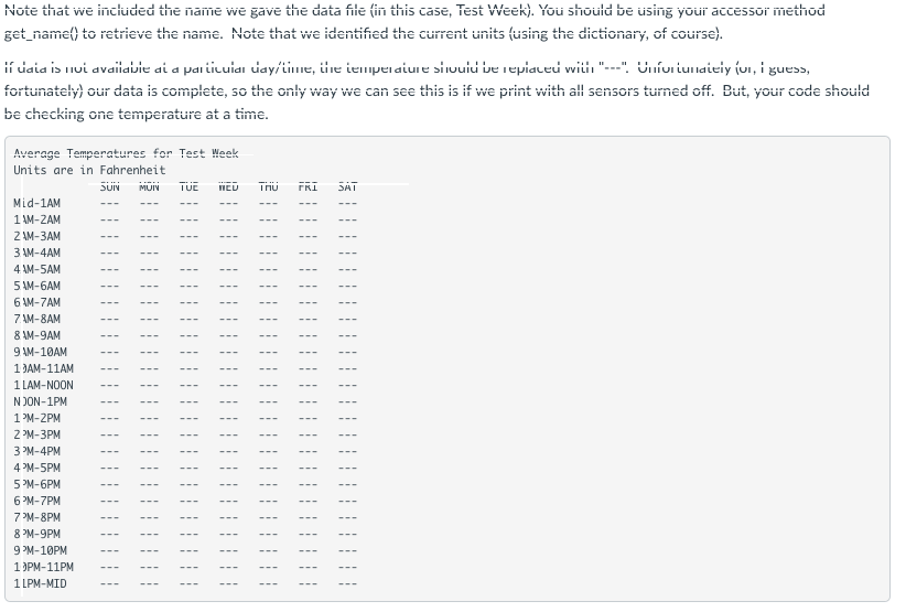 Printing a text-based table and hour of day. We | Chegg.com