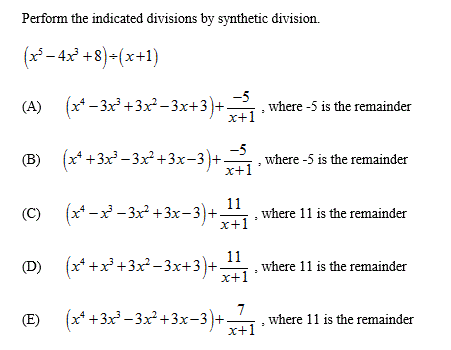 Solved Perform the indicated divisions by synthetic | Chegg.com
