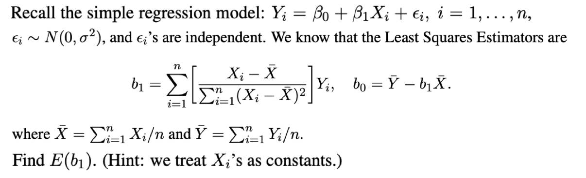 Solved Recall the simple regression model: Y; = Bo + B1X; + | Chegg.com