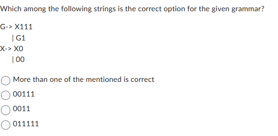 Solved Which among the following strings is the correct | Chegg.com