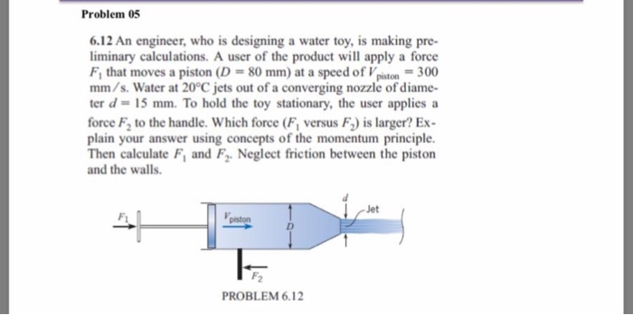 Solved Problem 05 6.12 An engineer, who is designing a water | Chegg.com