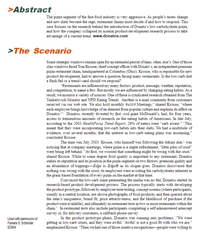 Solved > Abstract The pizza segment of the fast-food | Chegg.com