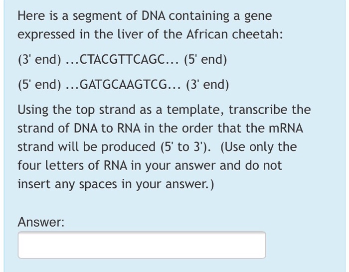 Solved Here is a segment of DNA containing a gene expressed | Chegg.com