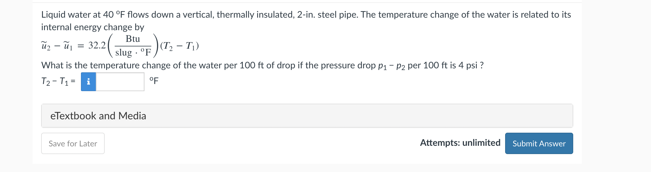 Solved Liquid water at 40∘F flows down a vertical, thermally | Chegg.com