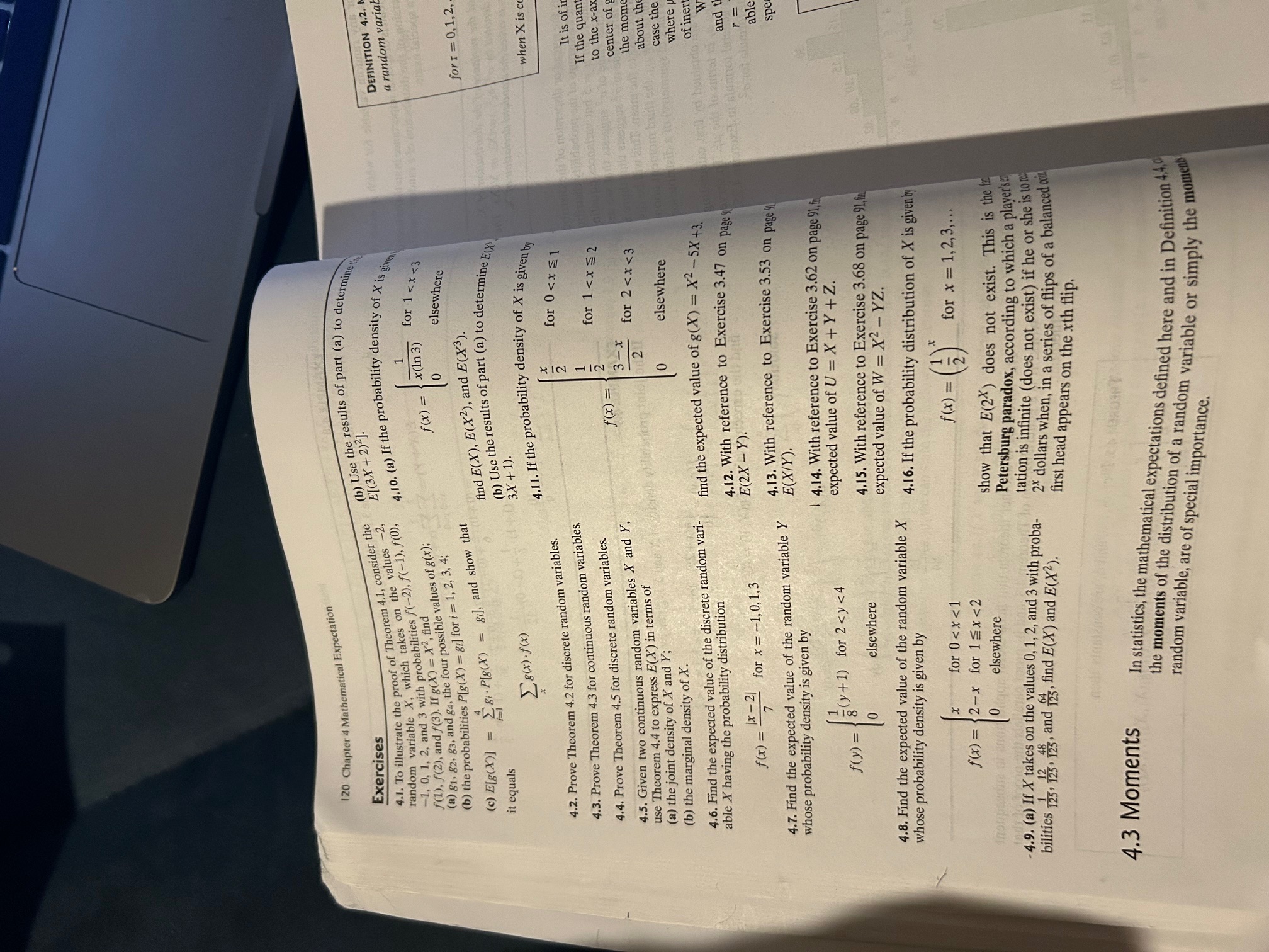 Solved 120 Chapter 4 Mathematical Expectation Exercises (b) | Chegg.com