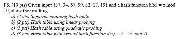 Solved P8. (10 pts) Given input \\( | Chegg.com