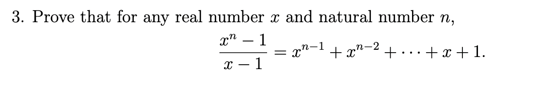 Solved 3. Prove that for any real number x and natural | Chegg.com