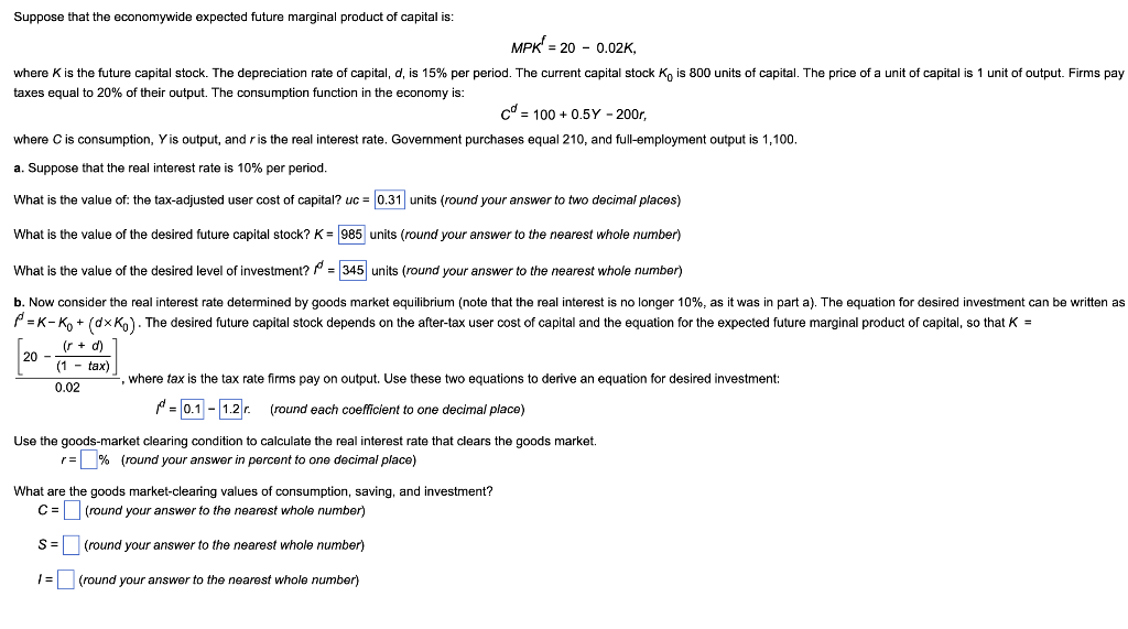 Solved Suppose that the economywide expected future marginal | Chegg.com