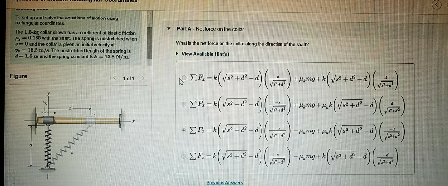 Solved To set up and solve the equations of motion using | Chegg.com