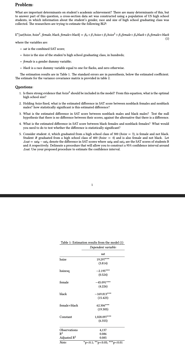 Solved Problem: What are important determinants on student's | Chegg.com