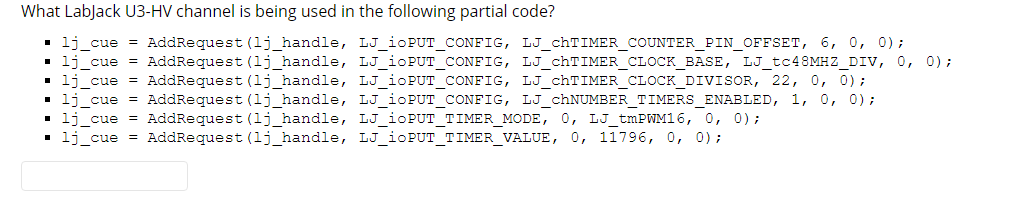 Solved What LabJack U3-HV channel is being used in the | Chegg.com