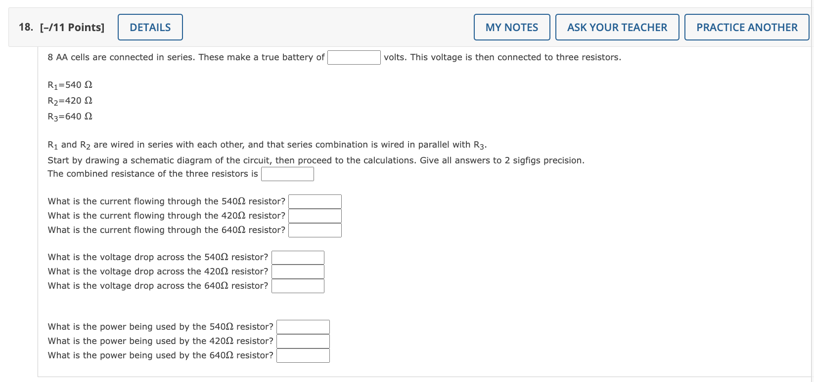 Solved 18. [-/11 Points] DETAILS MY NOTES ASK YOUR TEACHER | Chegg.com