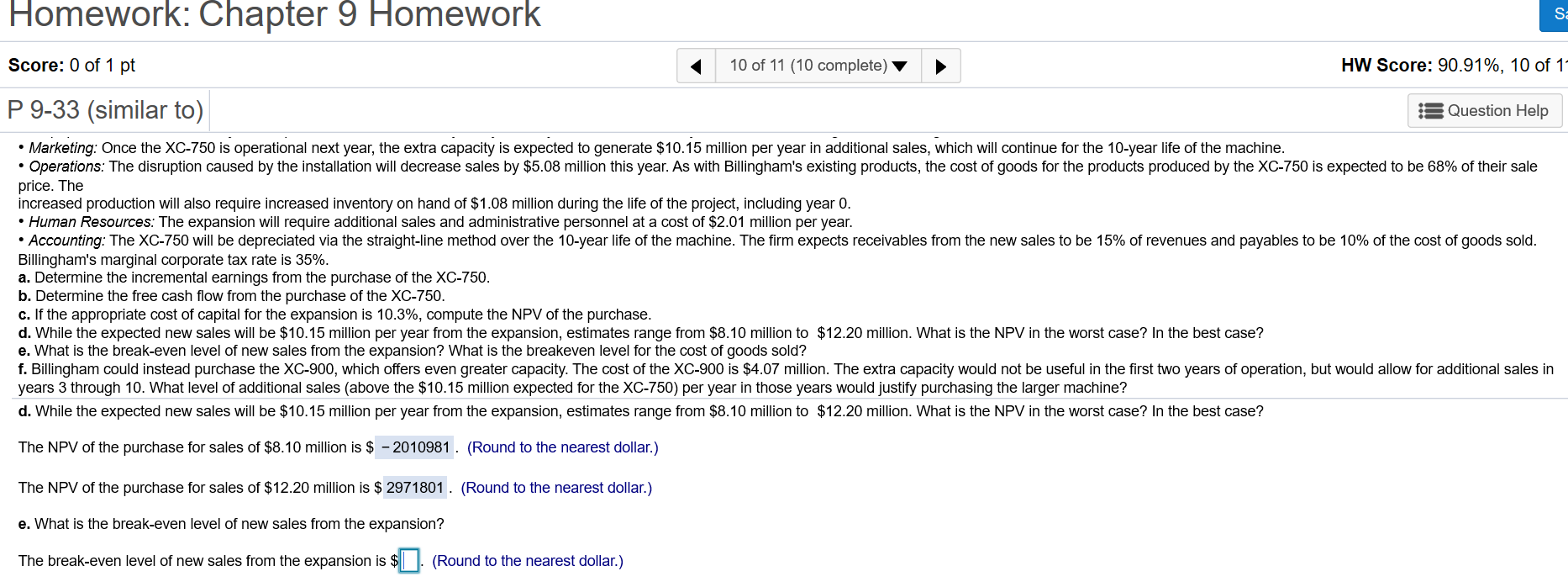 Solved Homework: Chapter 9 Homework Sa Score: 0 of 1 pt 10 | Chegg.com