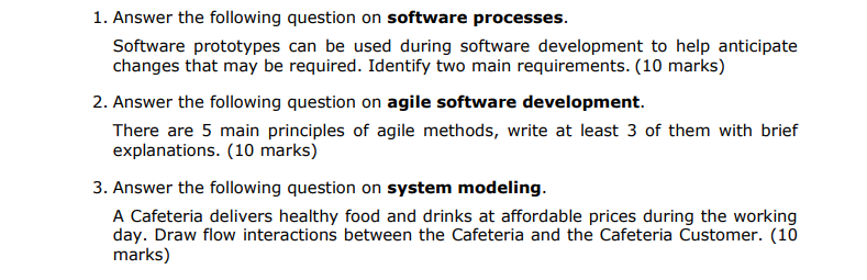 Solved 1. Answer the following question on software | Chegg.com
