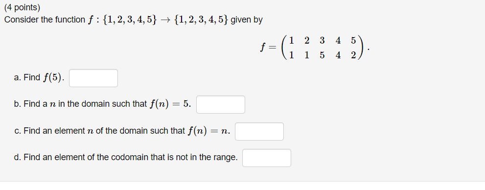 Solved (4 points) Consider the function | Chegg.com