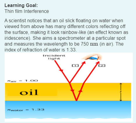 Solved Physics—Thin Film InterferenceI asked for help on | Chegg.com
