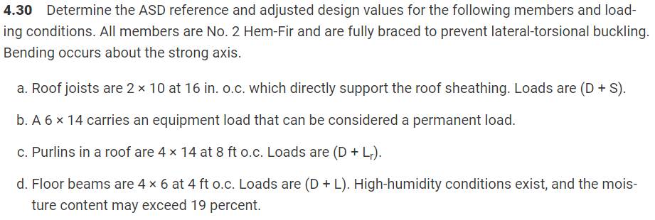 Solved 4.30 Determine the ASD reference and adjusted design | Chegg.com