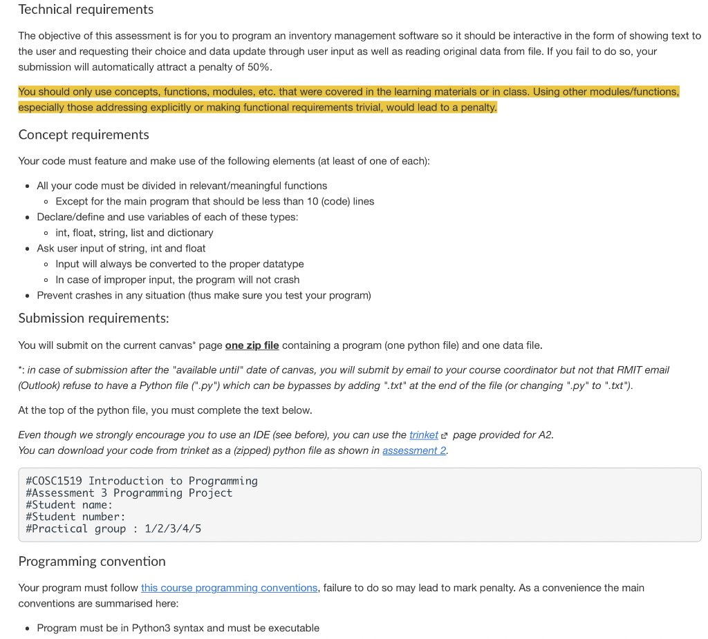 Solved Assignment 3 Programming Project Due Sunday by 23:59 | Chegg.com