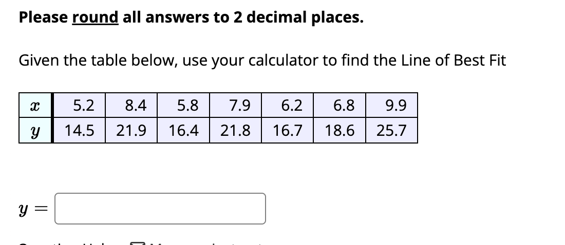 Solved Please round all answers to 2 decimal places. Given | Chegg.com