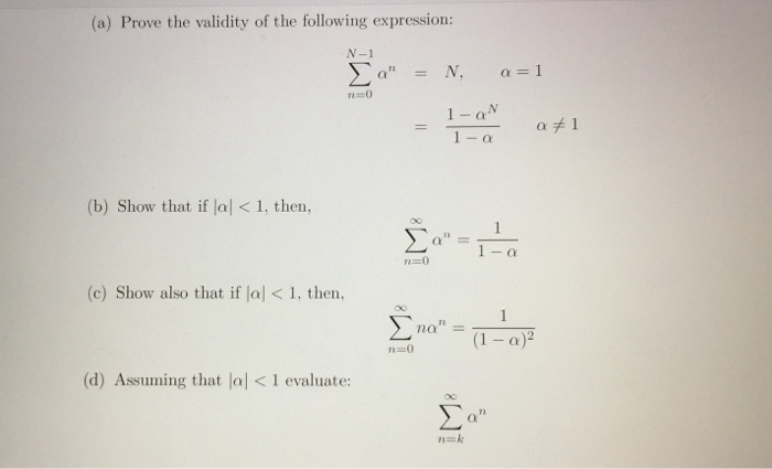 Solved (a) Prove the validity of the following expression: | Chegg.com