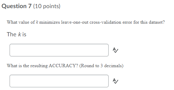 Solved 3. K-nearest neighbor and cross-validation In the | Chegg.com