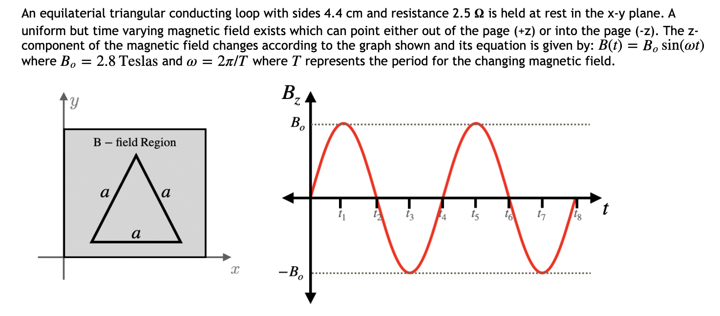 Solved An equilaterial triangular conducting loop with sides | Chegg.com