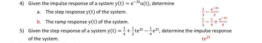 Solved 4) Given the impulse response of a system | Chegg.com