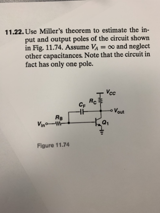 Solved 11.22. Use Miller's theorem to estimate the in- put | Chegg.com