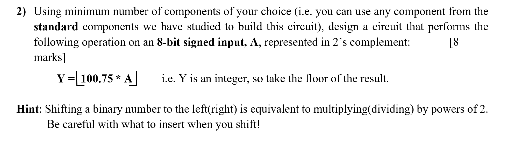 Solved 2) Using minimum number of components of your choice | Chegg.com
