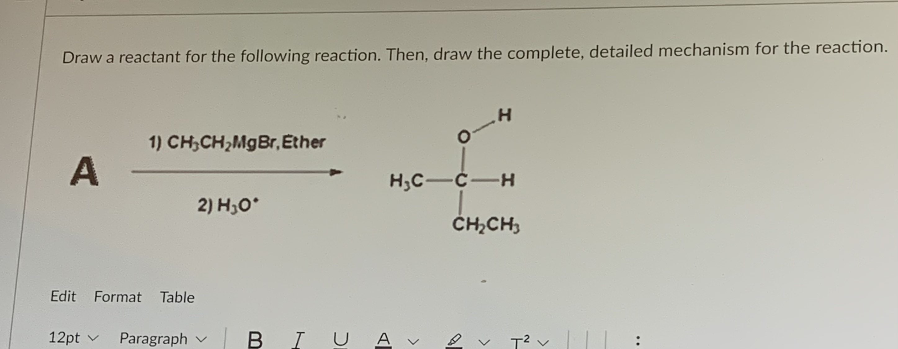 Solved Draw a reactant for the following reaction. Then, | Chegg.com