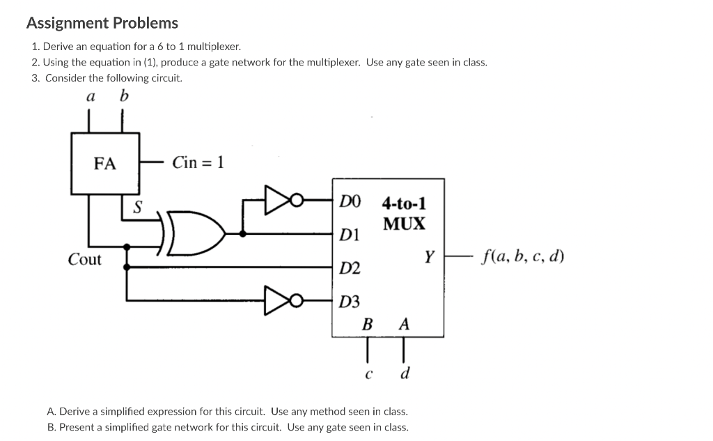 Solved Assignment Problems 1. Derive an equation for a 6 to | Chegg.com