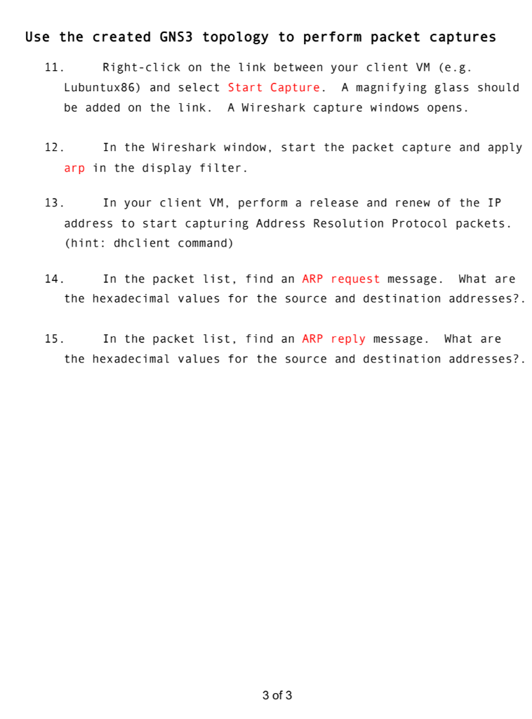 GNS3 Experiment In this lab. you will create a | Chegg.com