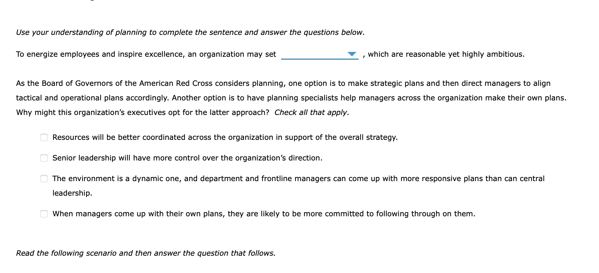 Solved Use your understanding of planning to complete the | Chegg.com