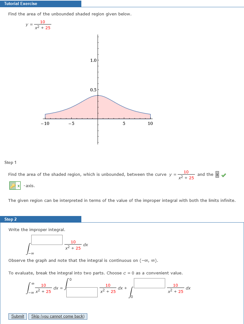 Solved Tutorial Exercise Find the area of the unbounded | Chegg.com