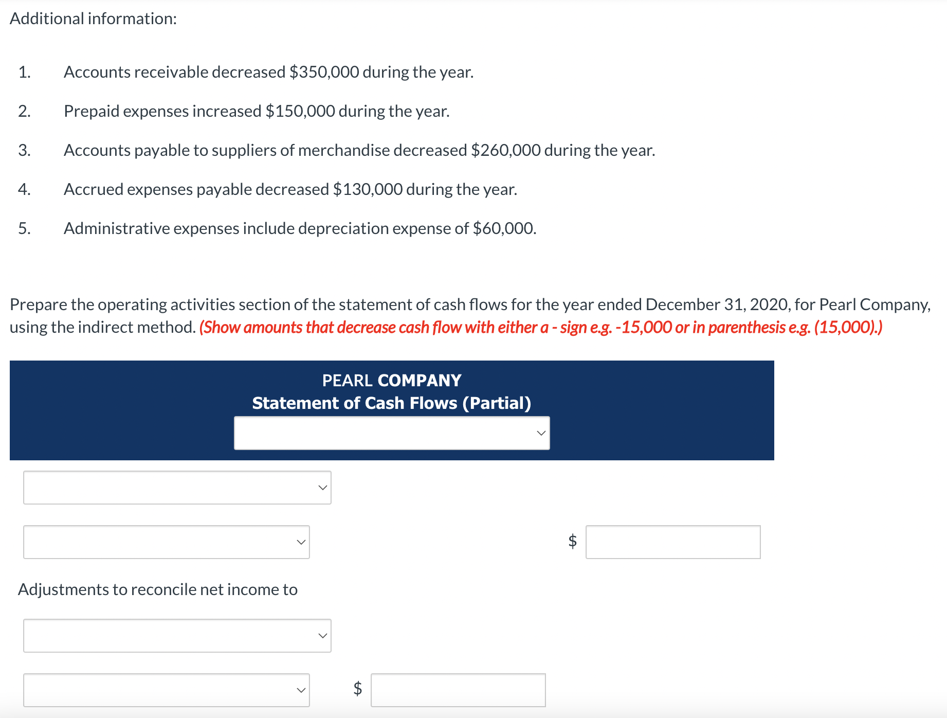 Solved The income statement of Pearl Companv is shown | Chegg.com