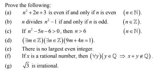 Solved Prove the following: (a) n2+2n+3 is even if and only | Chegg.com