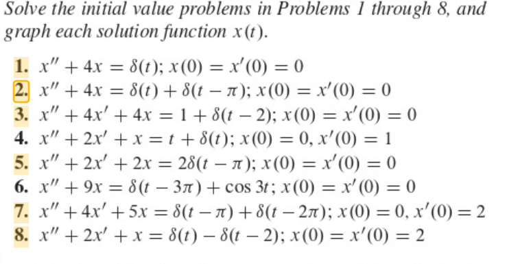 Solved Solve the initial value problems in Problems 1 | Chegg.com