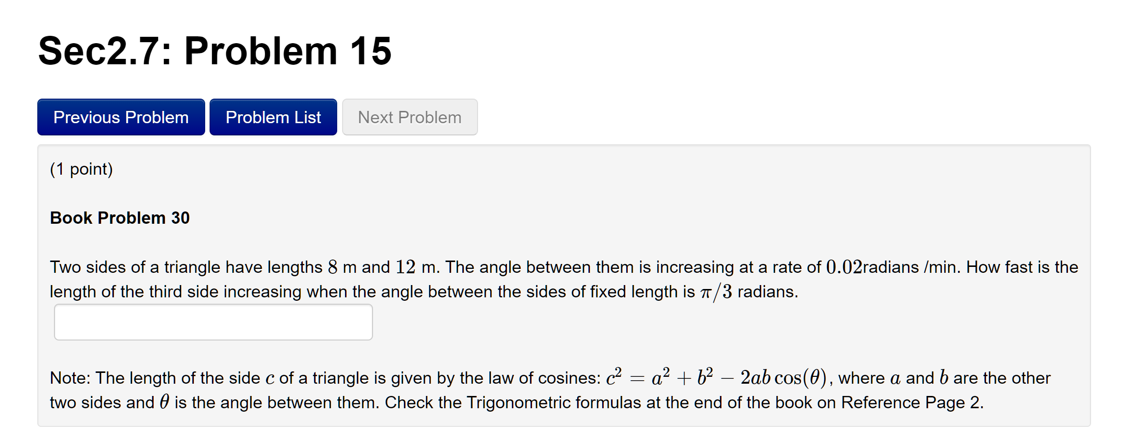 Solved Sec2 7 Problem 15 Previous Problem Problem List Next