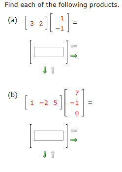 Solved Find each of the following products. (a) [ 3 2 (b) [1 | Chegg.com