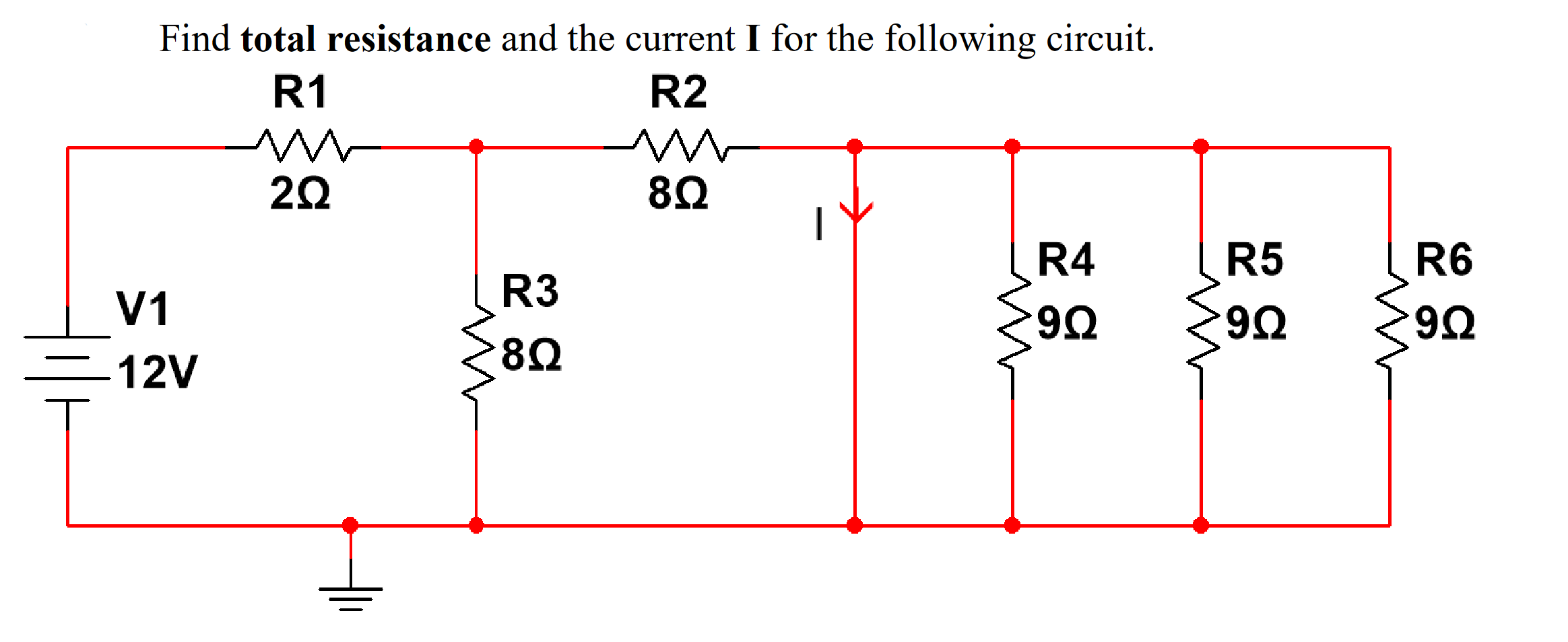 Solved Find total resistance and the current I for the | Chegg.com