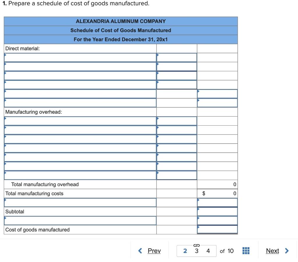 Solved Required information Exercise 2-29 Schedules of Cost | Chegg.com